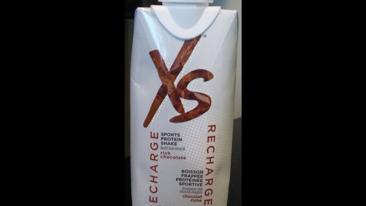 XS Recharge Creamy Chocolate 25g Protein Shake 325ml 2017 - YouTube