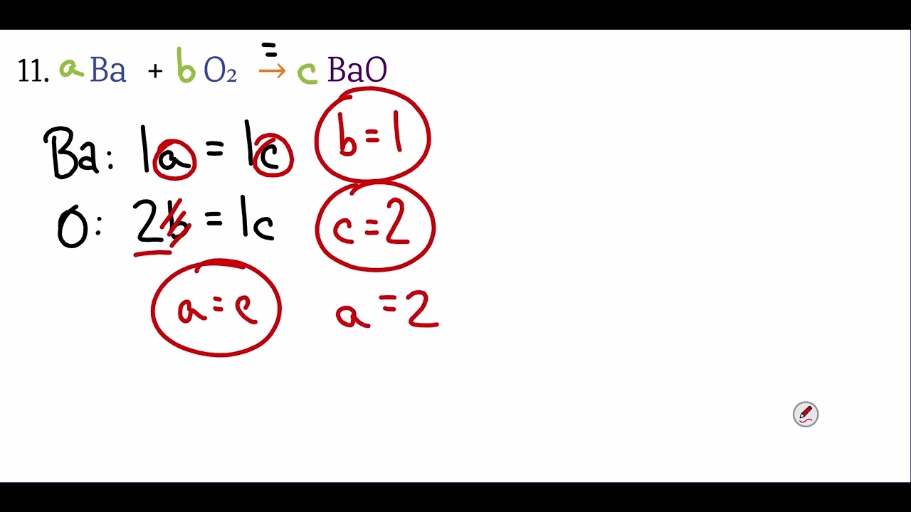 CW: Balancing Chemical Equations - 11 (NO AUDIO) - YouTube