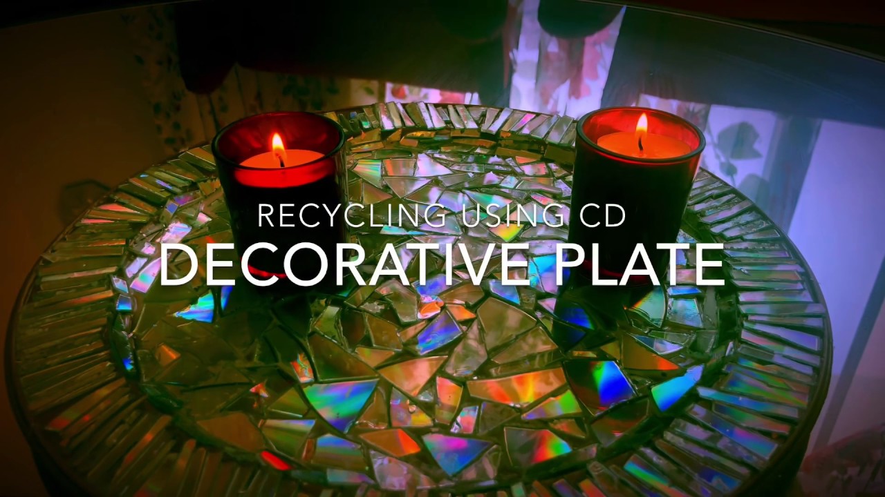 Decorative plate DIY using CD - YouTube
