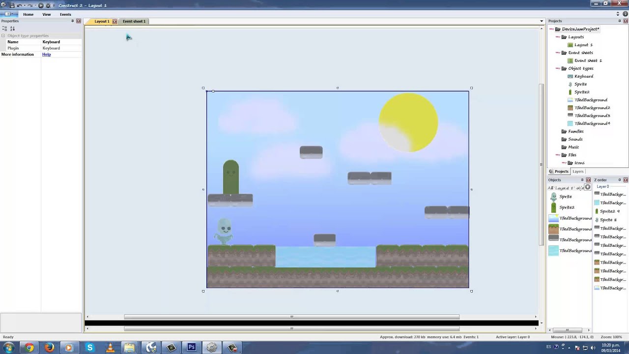 Construct 2 - Making a Platform Game - YouTube
