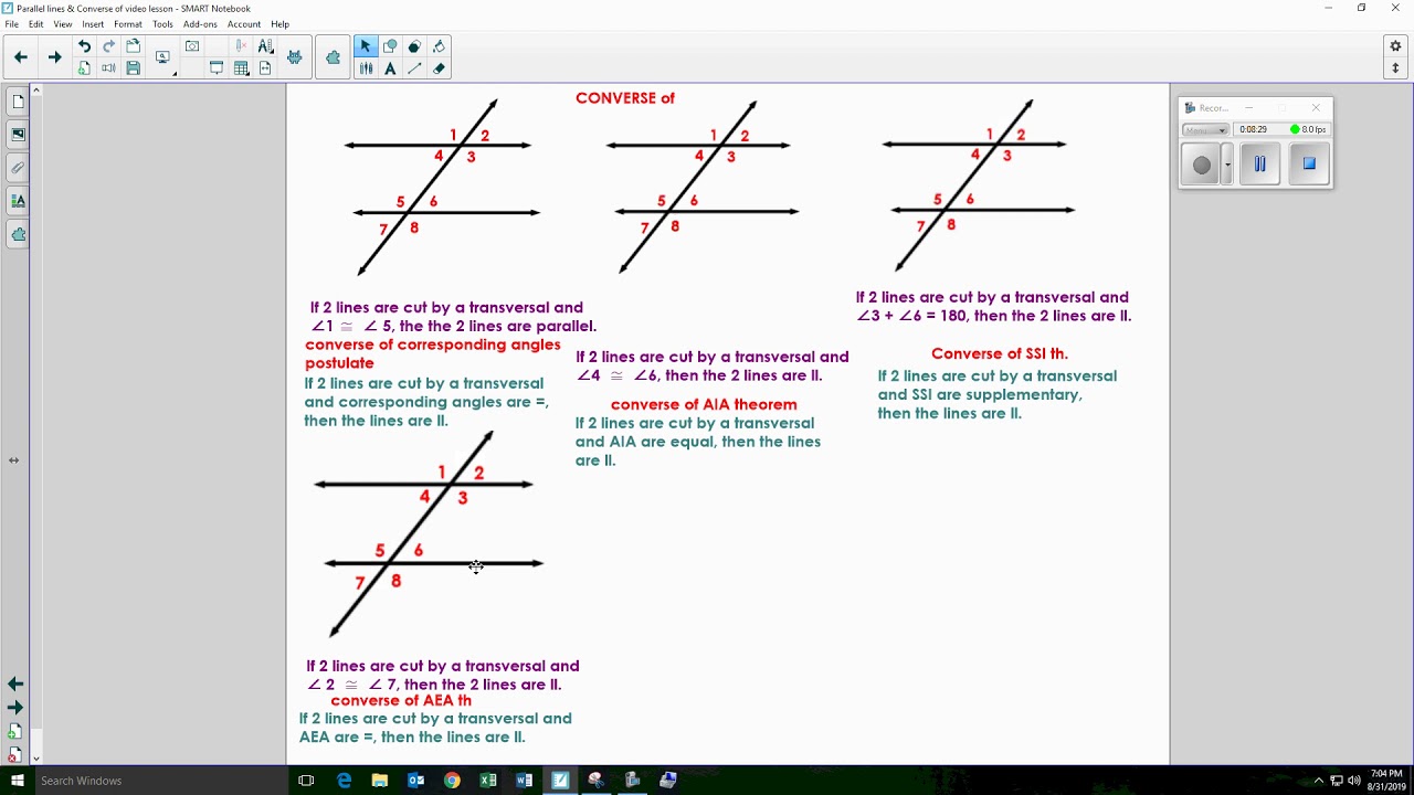 Lesson 3 Parallel line & Converse OF video 14 min by Mr Carlsen - YouTube