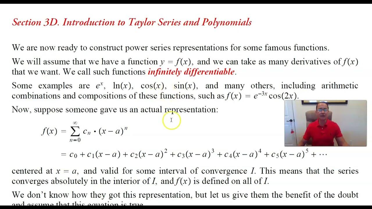 Infinite Series 15 Introduction to Taylor and Maclaurin Series - YouTube