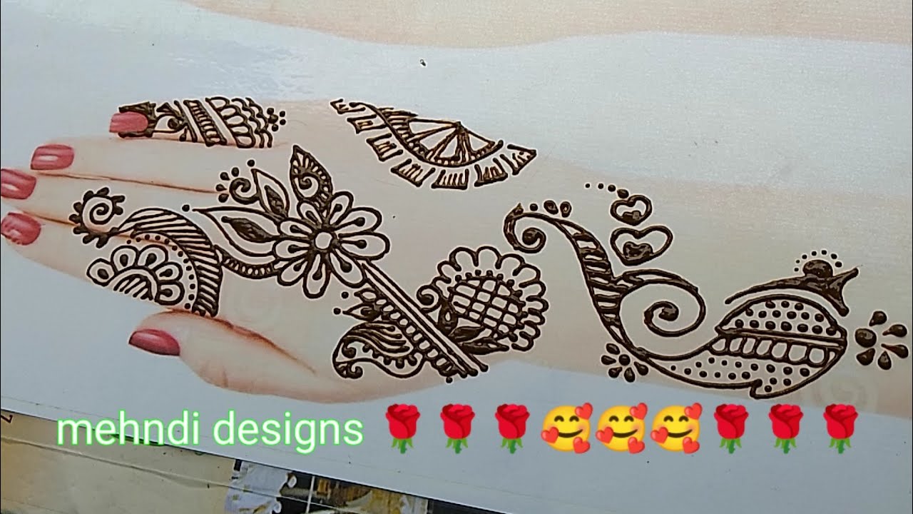 Stylish mehandi designs 😕very simple mehandi designs 🎭🌸 flower 💐 leaf ...