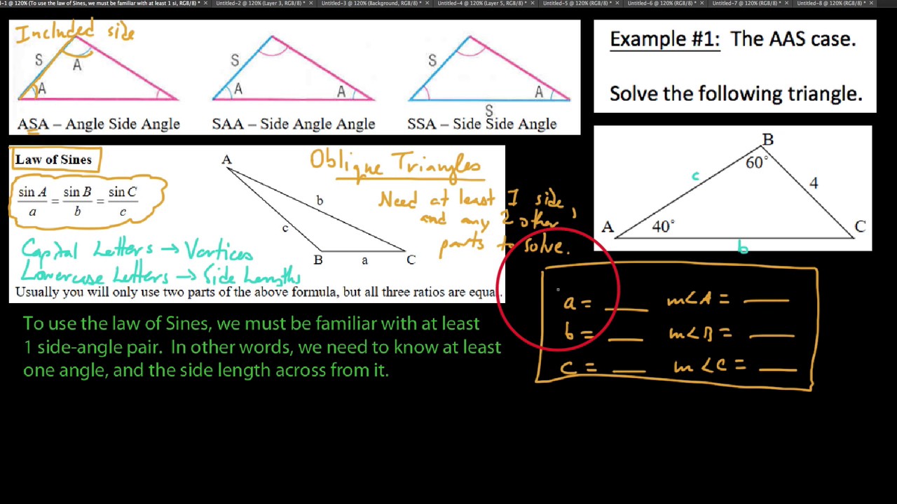 HA2, Chapter 9, Law of Sines 1, AAS Case - YouTube
