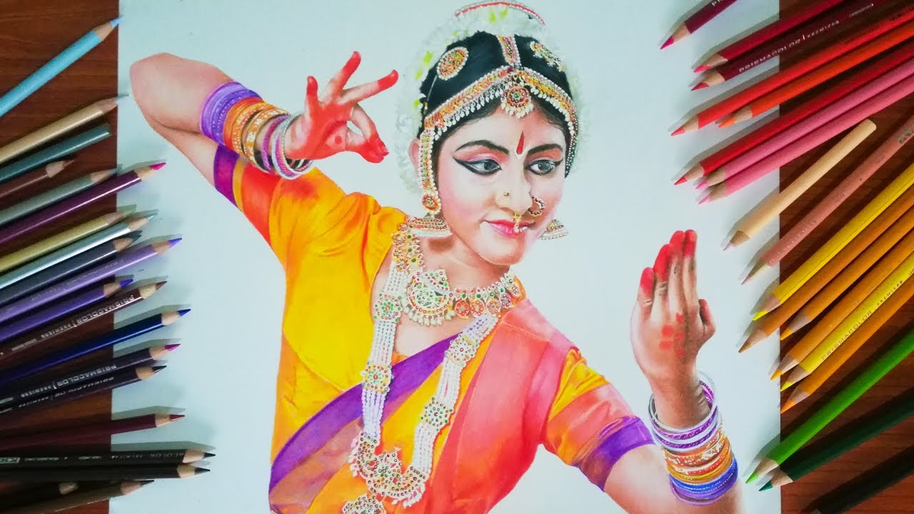 Colored Pencil Drawing |Indian Classical Dancer #yoursketch #dancer ...