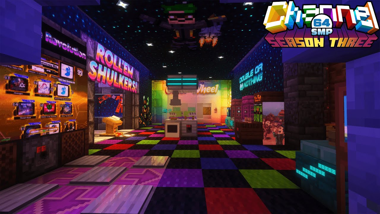 Minecraft's Most Immersive Arcade - Channel 64 SMP - YouTube