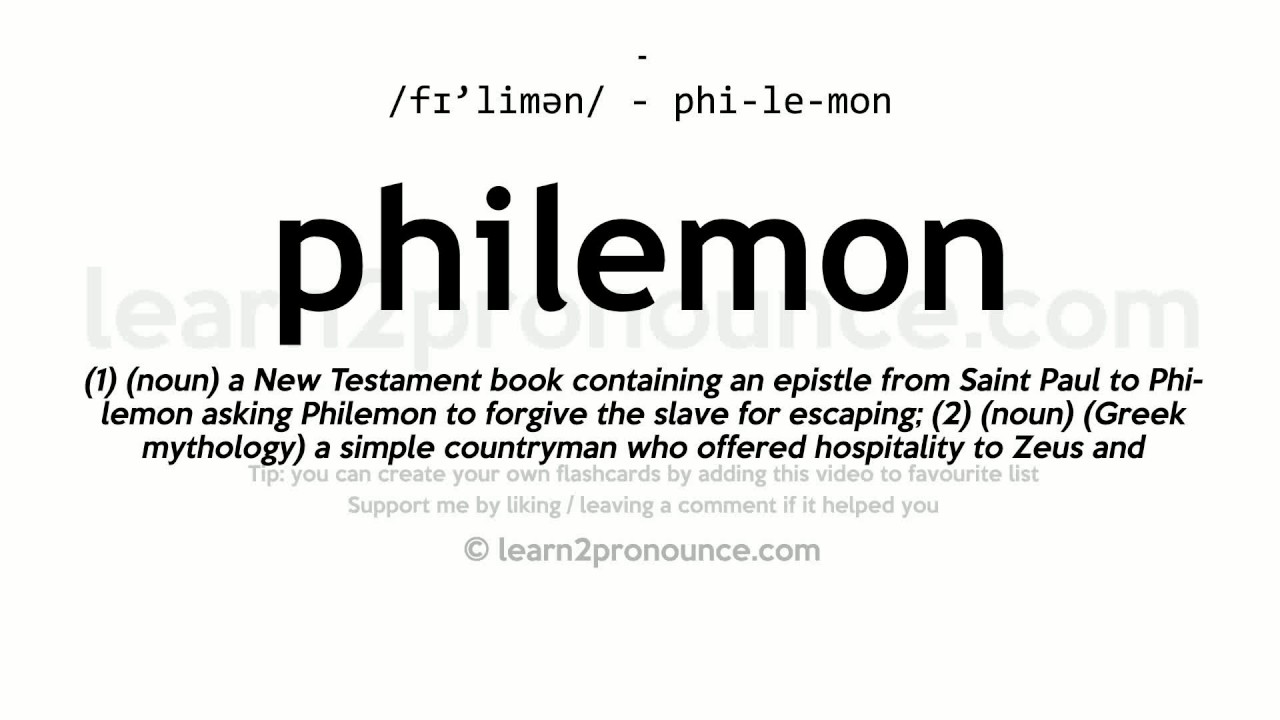 Pronunciation of Philemon | Definition of Philemon - YouTube