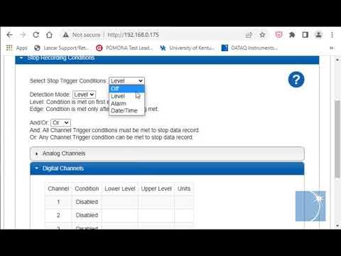 DATAQ DI-808 Data Logger - Trigger Conditions - YouTube