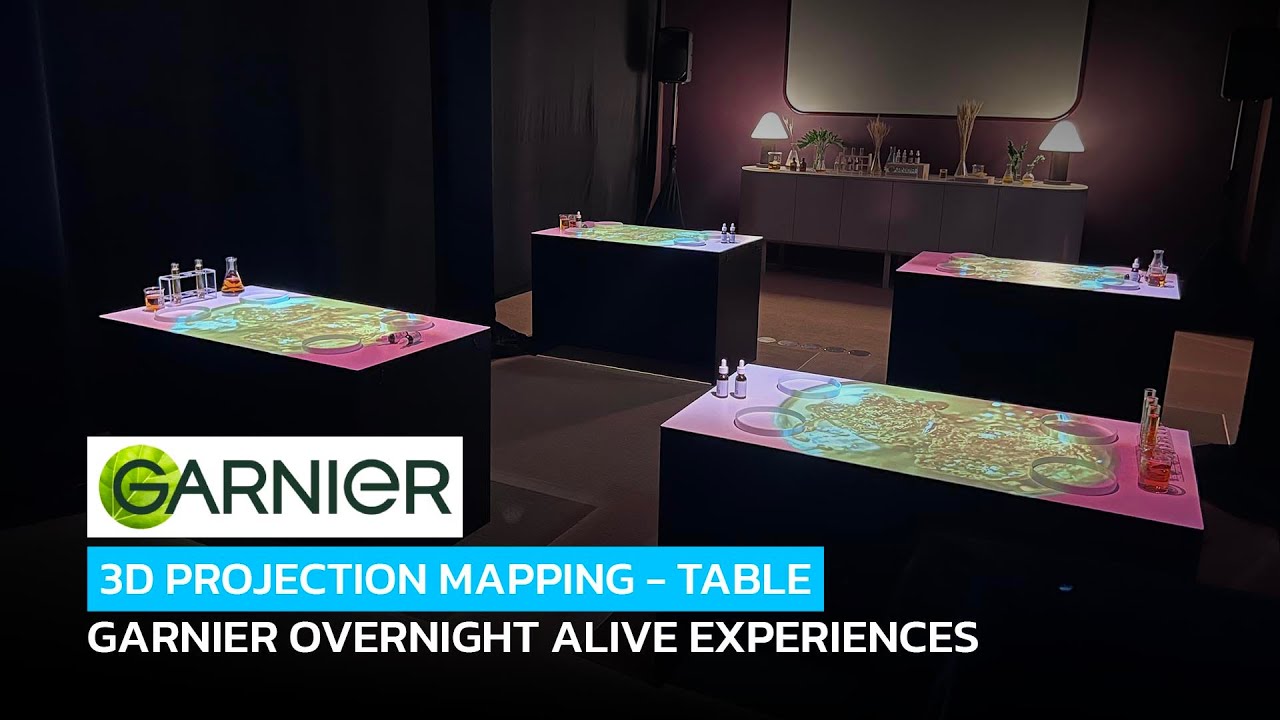 3D PROJECTION MAPPING - TABLE (Garnier Overnight Alive Experiences ...