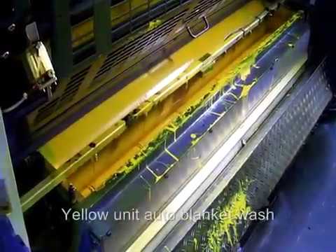 Automatic Blanket wash in Offset Printing press... - YouTube