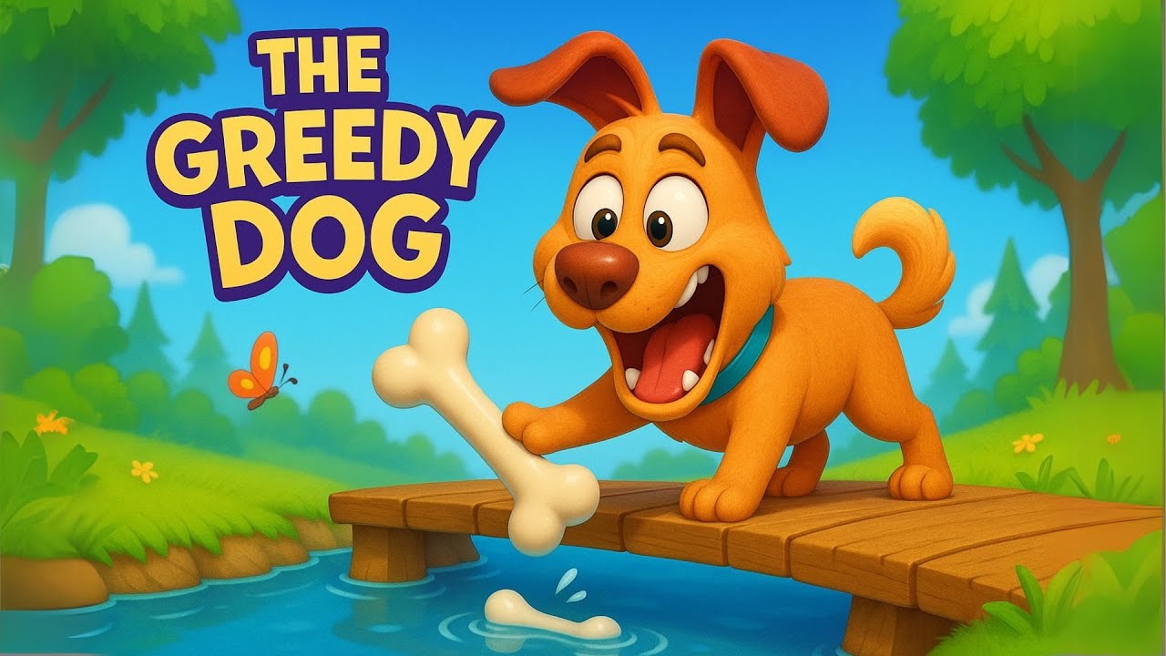 "The Greedy Dog 🐶 | Funny Moral Story for Kids | Learn to Share ...