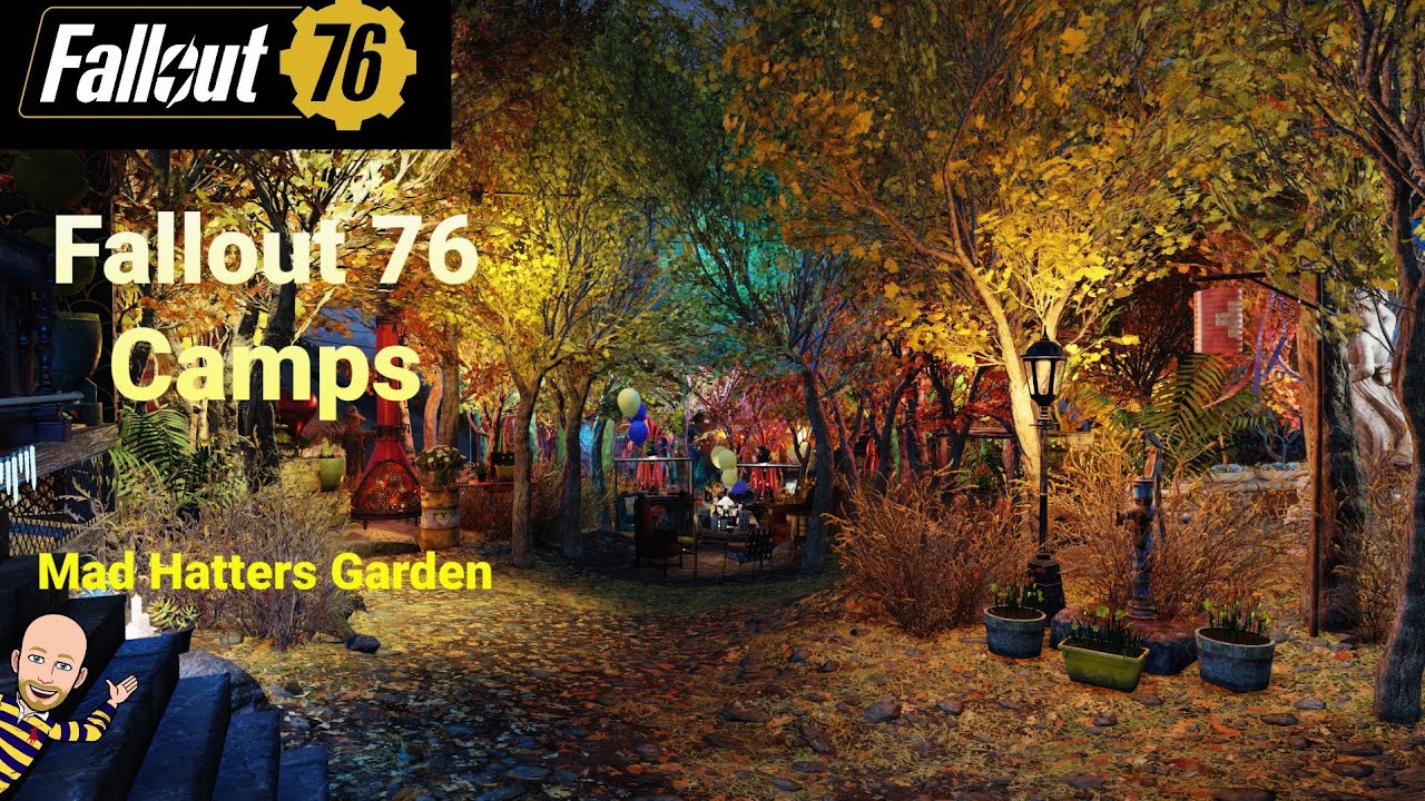 Fallout 76 Camp Build ( The Mad Hatters Garden ) - YouTube