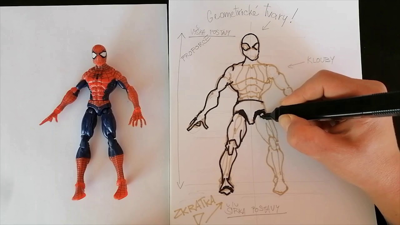 Komiks - kresba postavy - Spiderman - YouTube