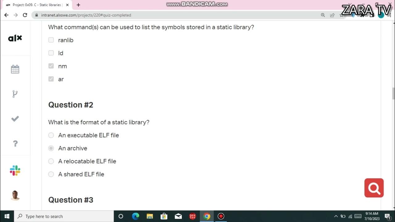 0x09. C - Static libraries ALX quiz and answers - YouTube