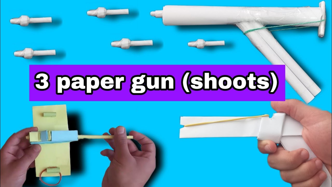 How to make 3 paper gun that shoots / paper gun that shoots / paper gun ...