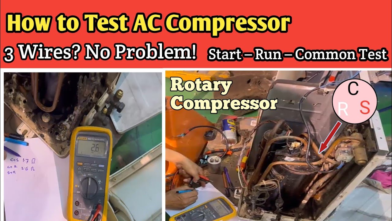 How to Test AC Compressor with Multimeter | Identify Start, Run ...