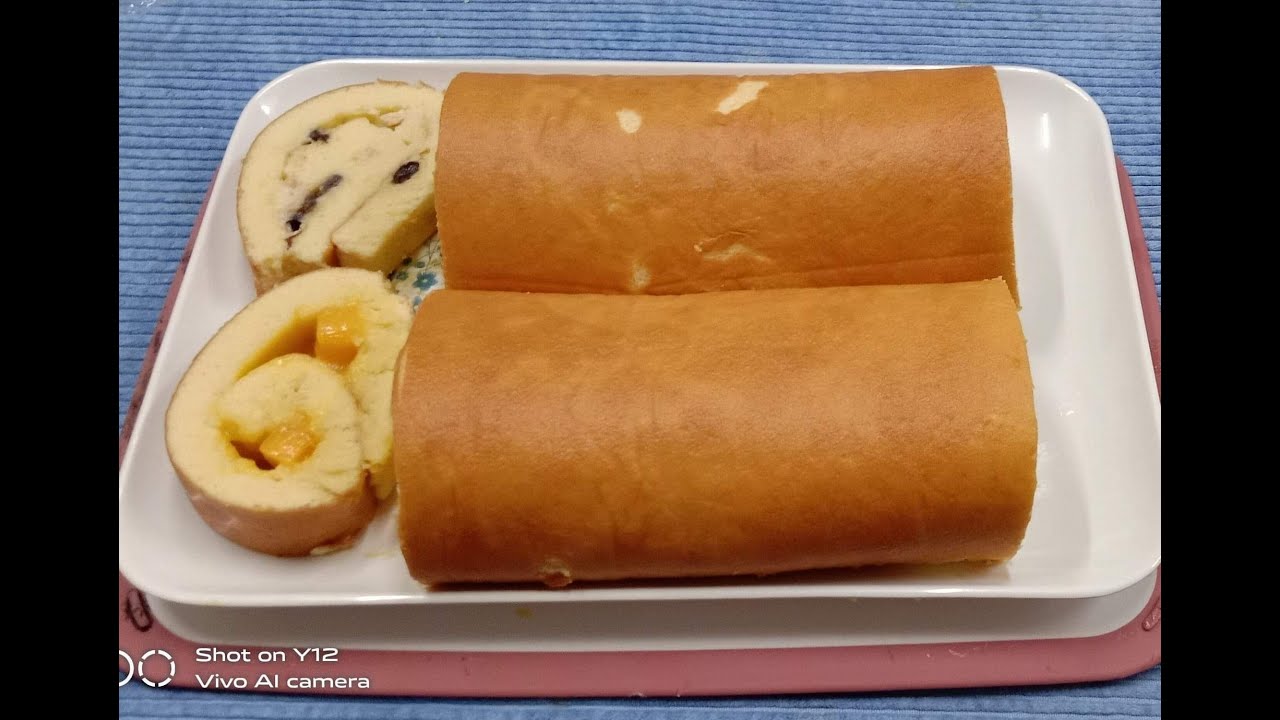 HOW TO MAKE MANGO and CREAM CHEESE ROLLS... USING THE BASIC ROLL CAKE ...