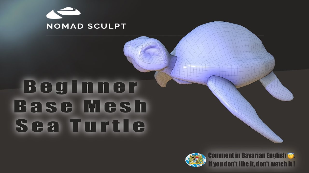 Nomad Sculpt - Beginner - Base Mesh (Low Poly) - Sea Turtle (V1.65 -2.4 ...
