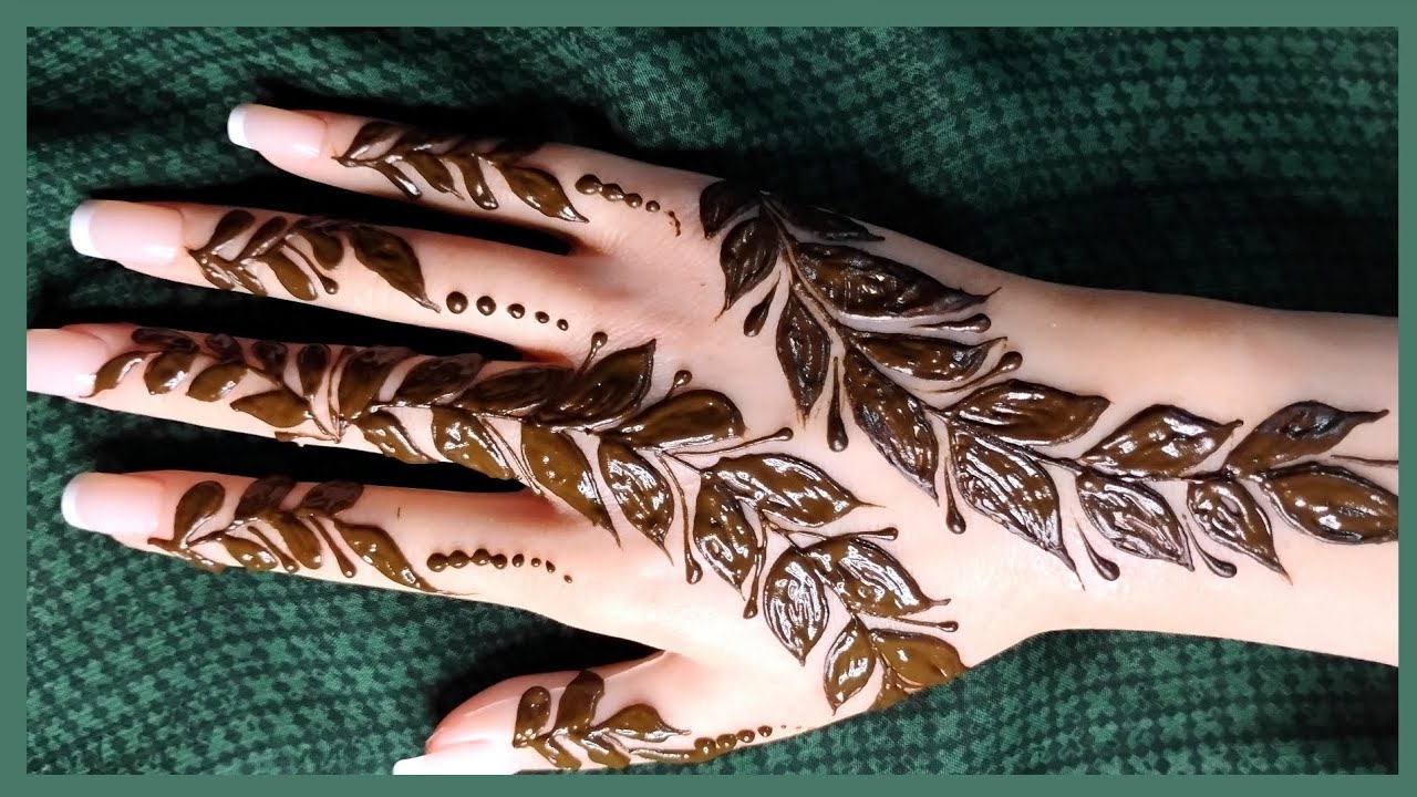 Elegant Leaf Vine Mehndi Design | Simple & Stylish Back Hand Mehndi ...