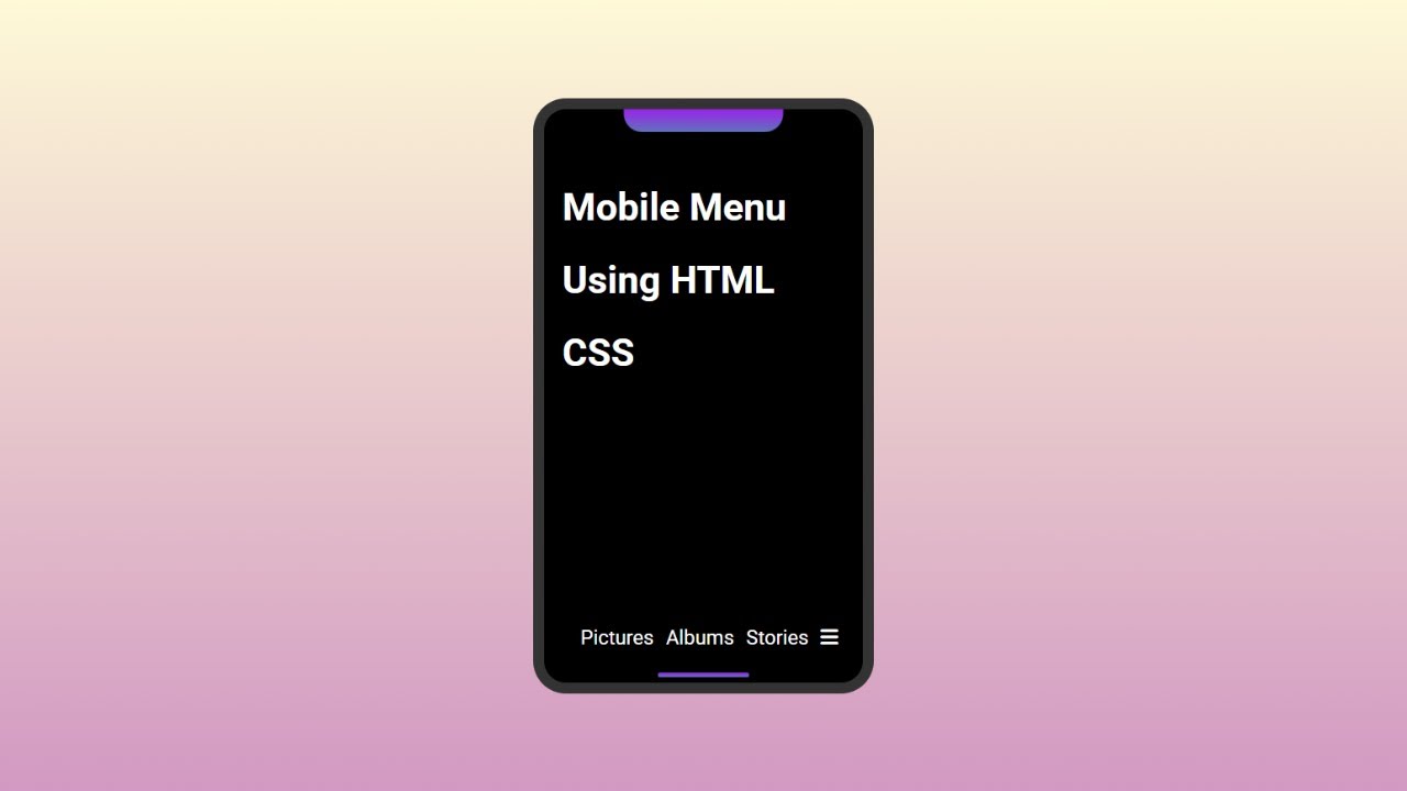 Responsive Mobile Menu Design With Html Css And Javascript Step By