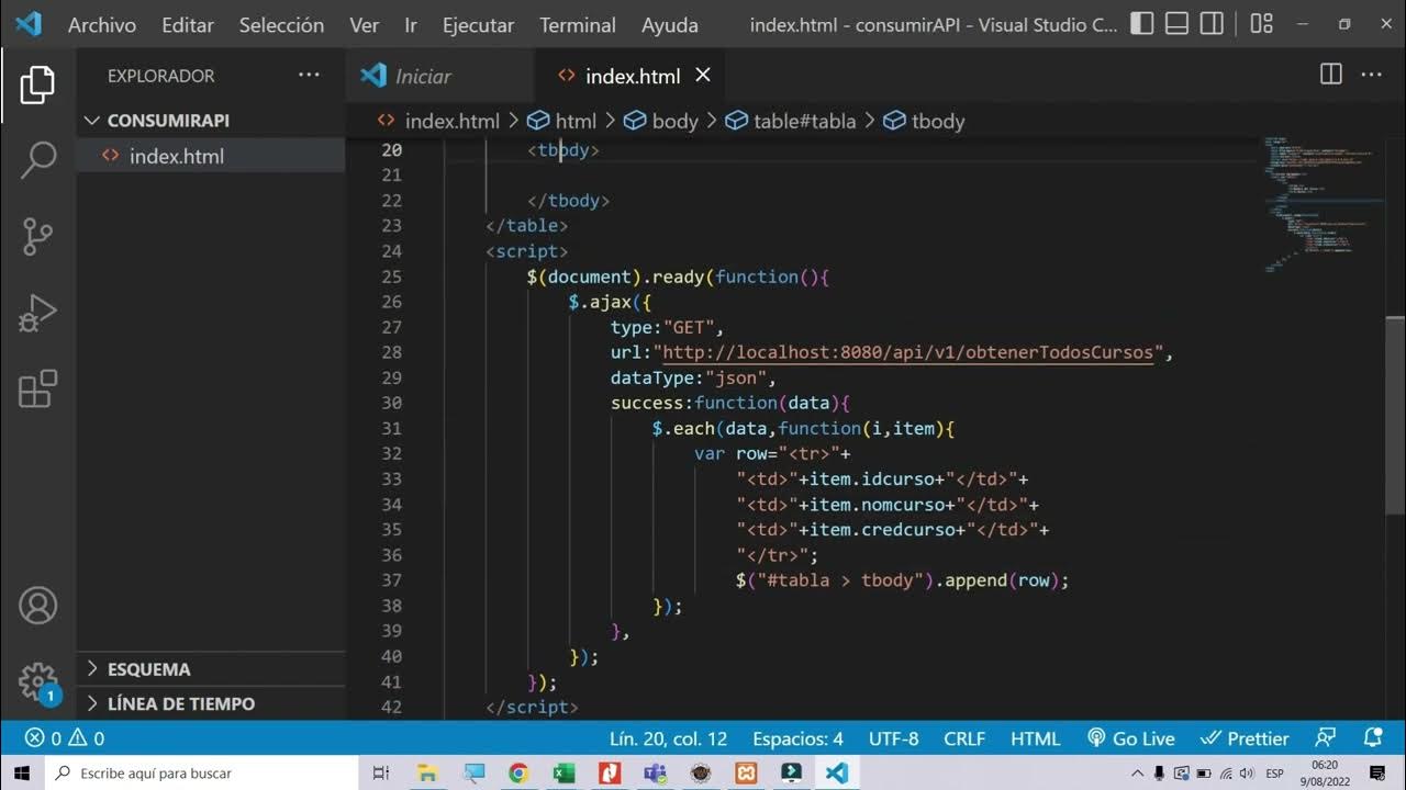 Consumir API Rest SpringBoot con JQuery Ajax - YouTube