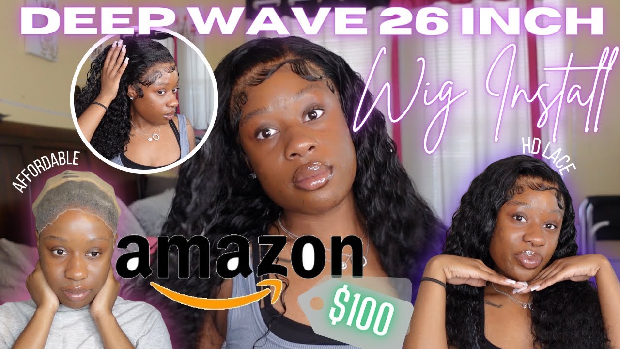 Curly Deep Wave 26 inch Wig Install Tutorial | AMAZON WIG | HD Lace ...