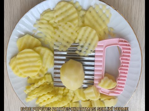 PATATES ŞEKİLLENDRME ALETİ KULLANIMI-EVDE POPEYES PATATES KIZARTMASI ŞEKLİNİ VERME#pratik #kizartma