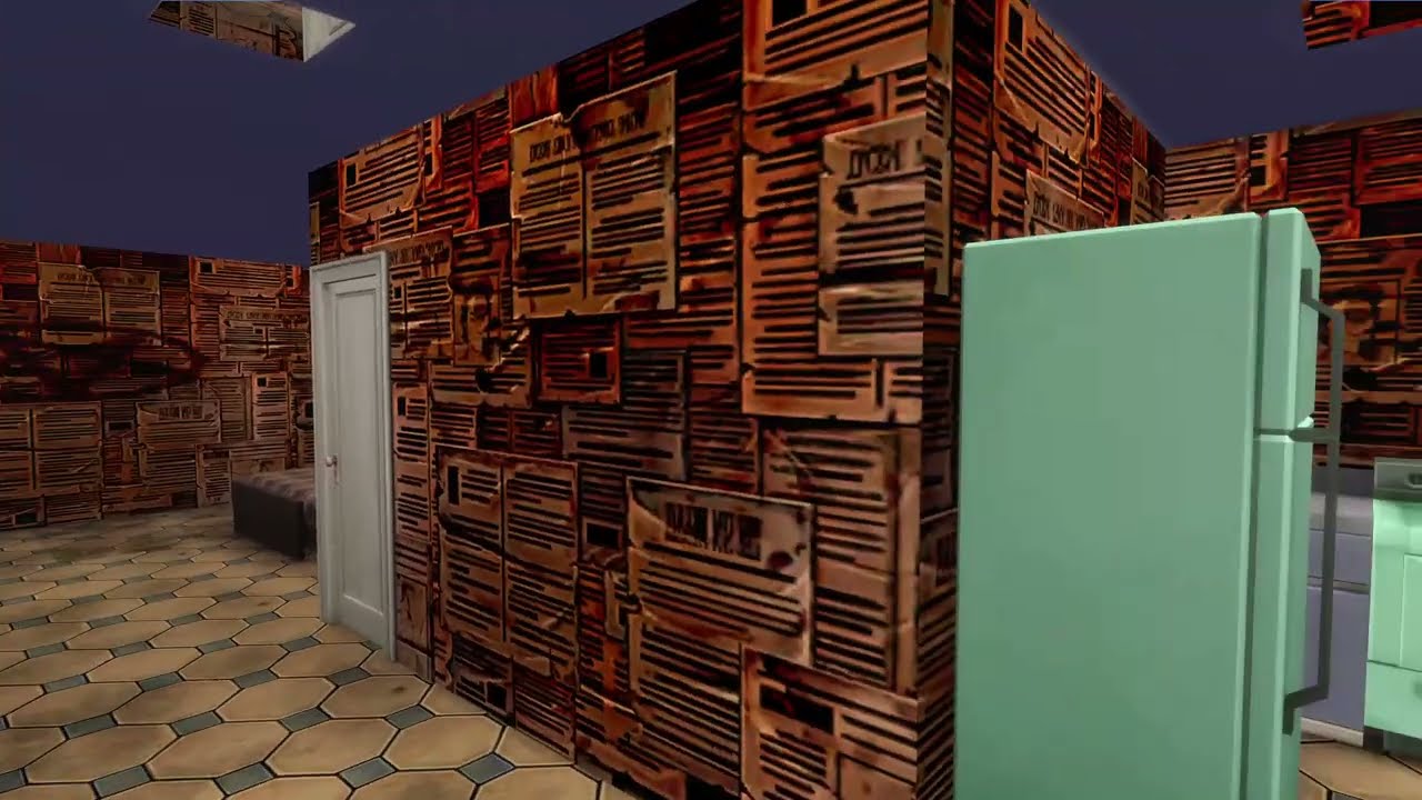 Sims 4 - satanic house wallpaper, floor and face thing - YouTube