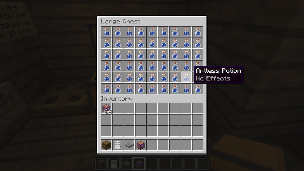 Minecraft Easter Egg: Artless Potion - YouTube