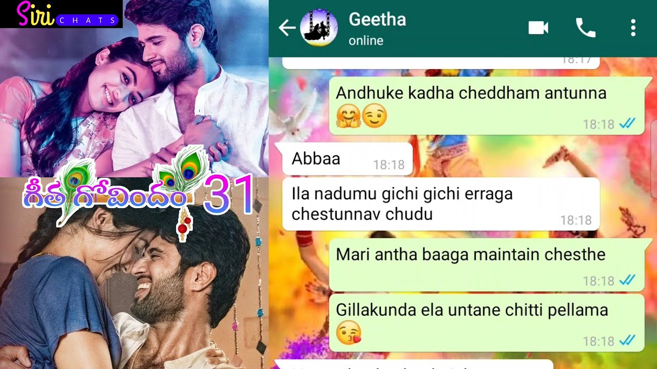 Wife and Husband Romantic chat | Geetha Govindham - 31 - YouTube