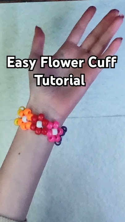 Flower cuff tutorial #kandi #kandikid #ponybeads Kandi cuff tutorial ...