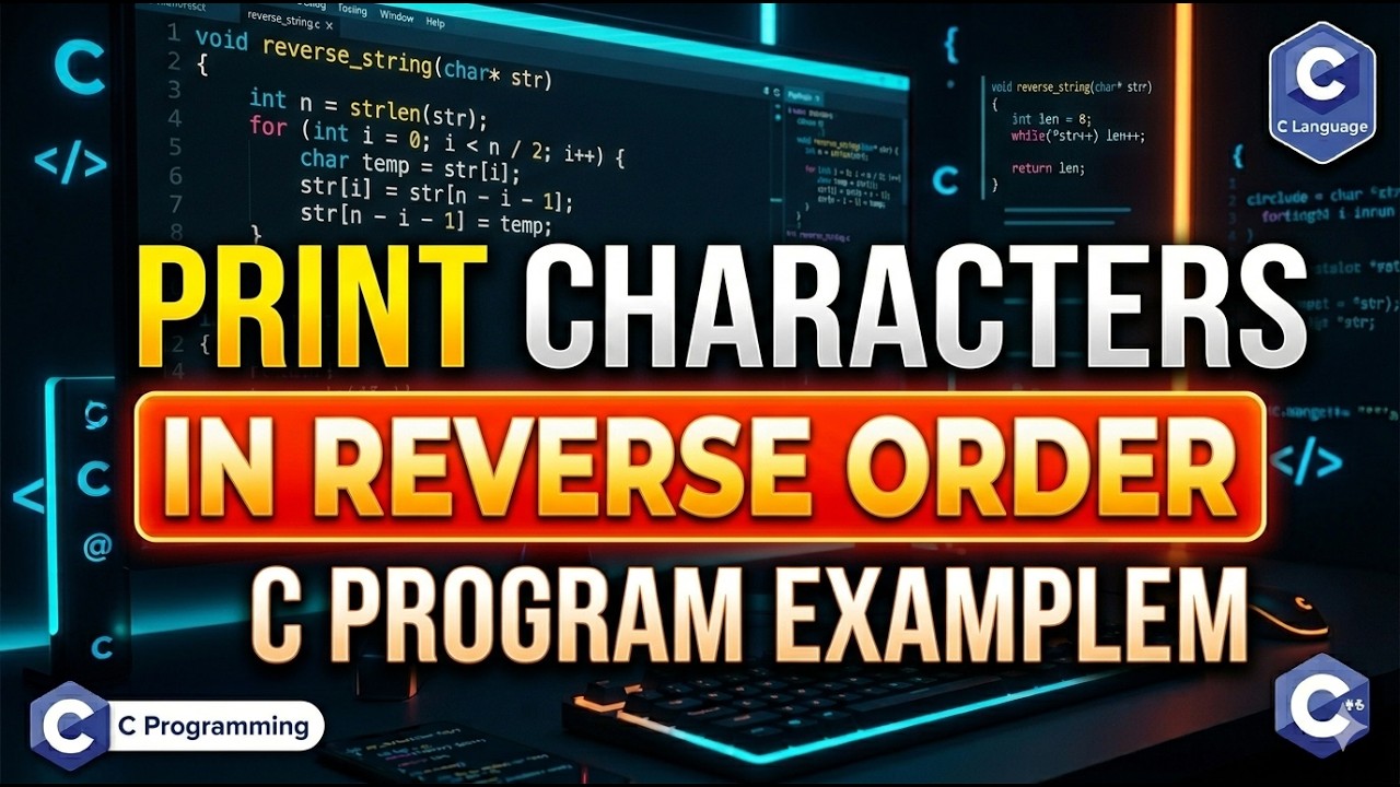 C Program to separate Individual character and Print in reverse Order ...