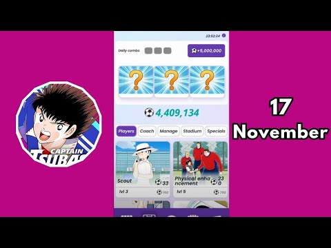 Captain Tsubasa Daily Combo 17 November | Captain Tsubasa Airdrop Combo ...