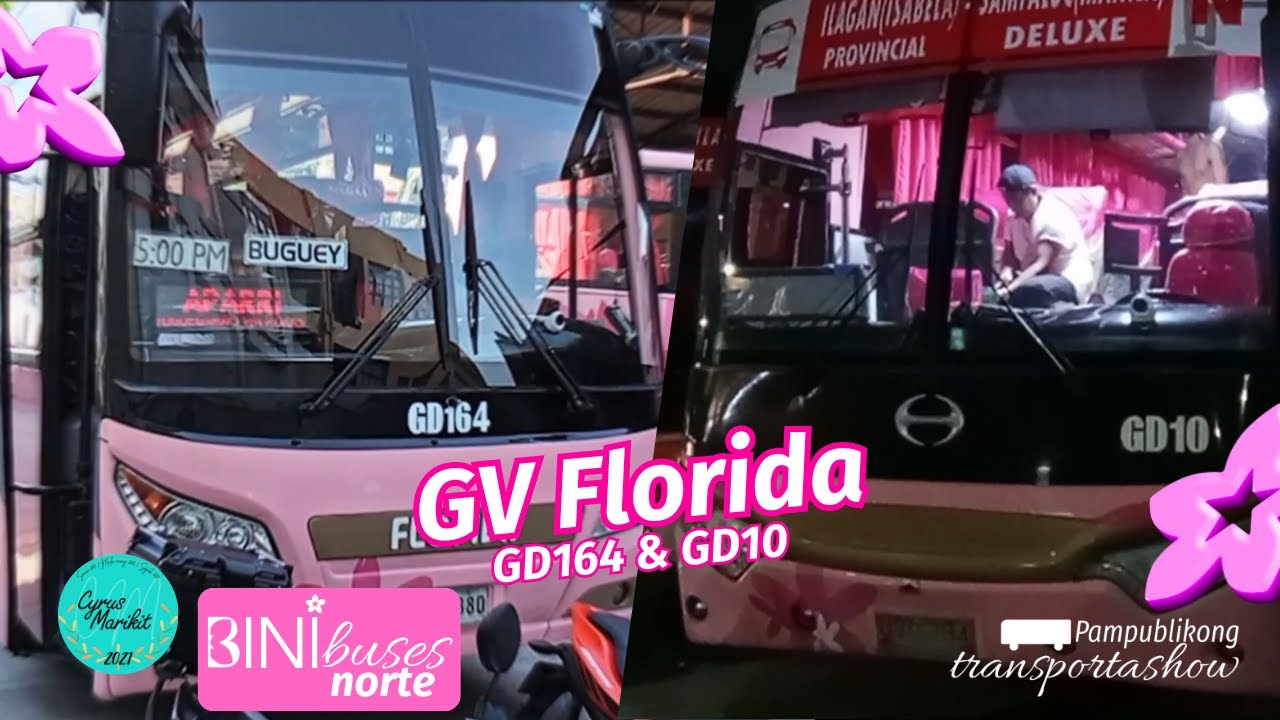 Mga bus ng GD164 at GD10 ng GV Florida [BINI Bus ng Ilocos at Cagayan Valley] - YouTube