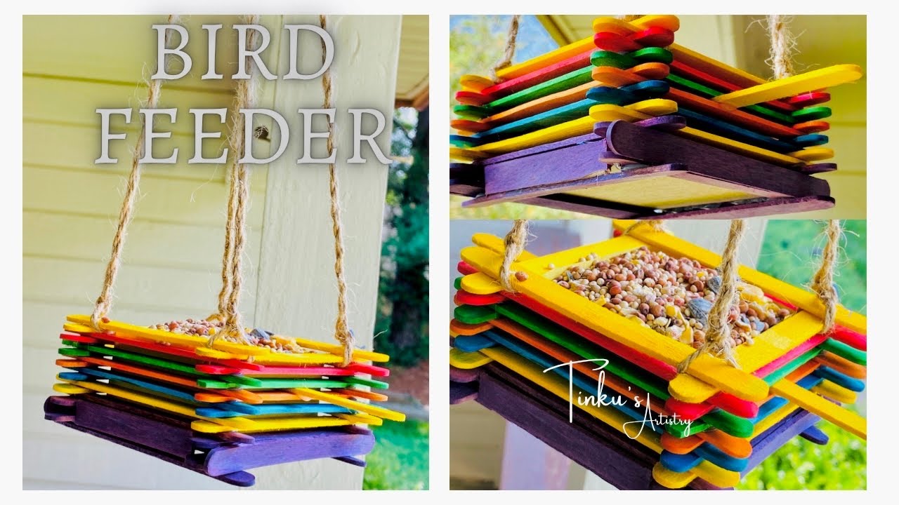 Bird Feeder| Ice cream Stick Craft | DIY Home Decor | Balcony Decor ...