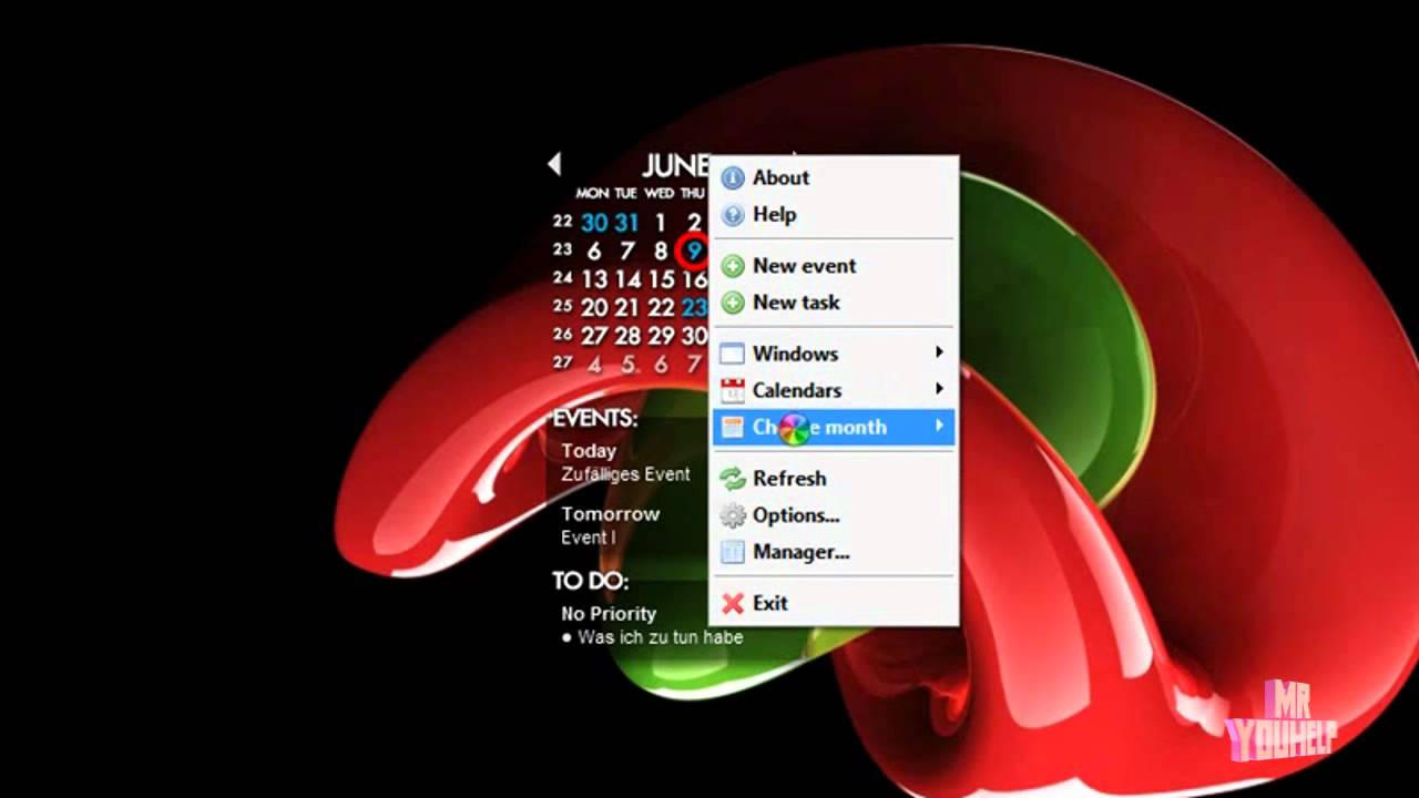 Desktopkalender kostenlos ! - Software Review Rainlendar - MrYouHelp ...
