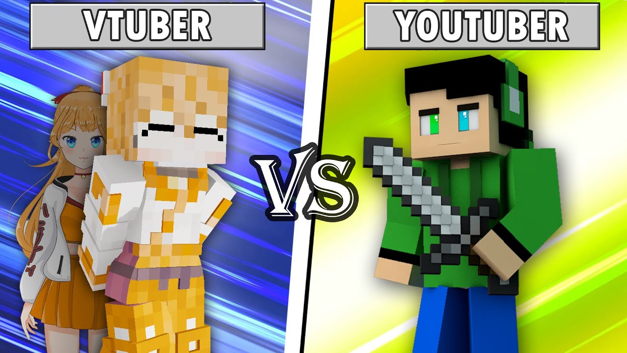 VTUBER VS YOUTUBER : BY ONE PVP MINECRAFT !! - YouTube