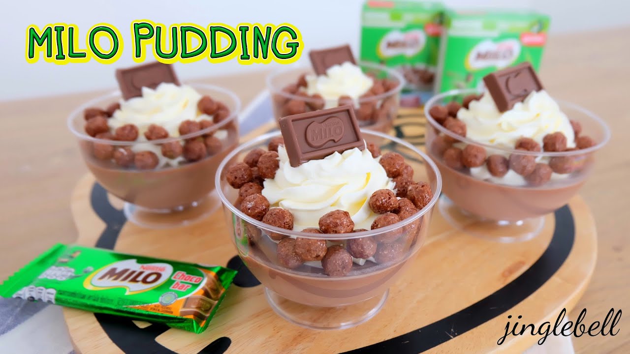 พุดดิ้งไมโล | Milo Pudding | สอนทำขนมง่ายๆสไตล์ Jinglebell - YouTube