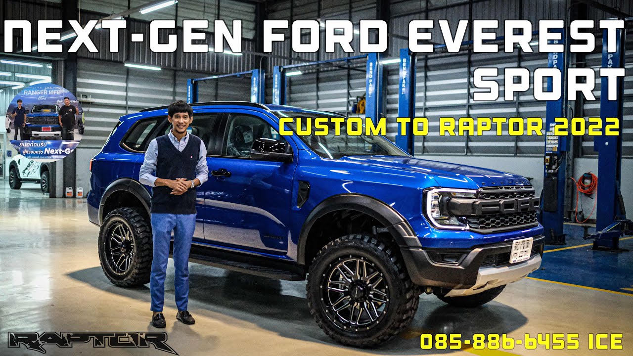 รีวิว Next-Gen Ford Everest Sport แปลง Body Kit Raptor V.6 2022 จัดทรง ...