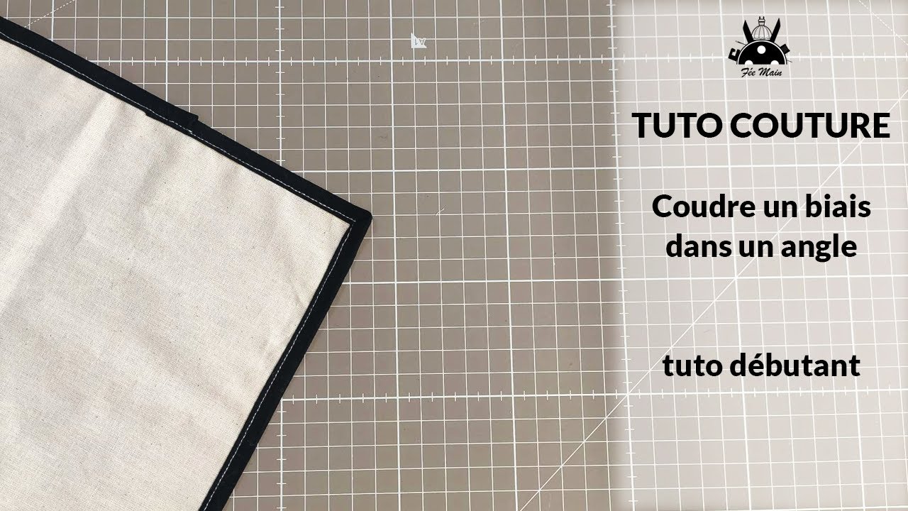 Tuto Couture : coudre un biais dans un angle - YouTube