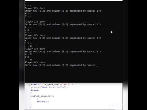 Tic Tac Toe game using C language... #shorts #youtubeshorts - YouTube