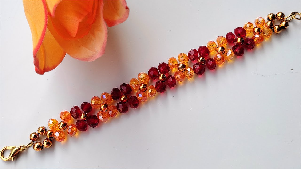 Beaded bracelet | Make bracelet with crystal beads | jewelry making ...