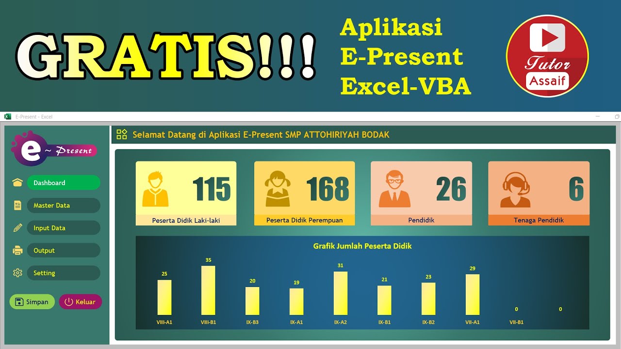 GRATIS | APLIKASI E-PRESENT | FORMAT ABSENSI | EXCEL - YouTube