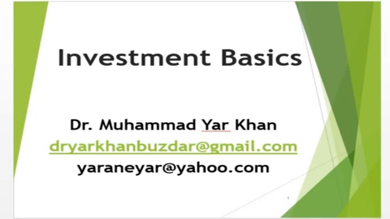 Lecture 1 Investment Basics | Real Rate of Return | Nominal Rate of ...