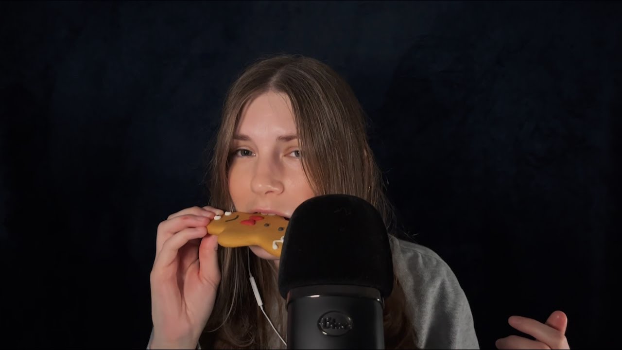 Eating a Gingerbread Biscuit - ASMR Mouth Sounds + Whispering - YouTube