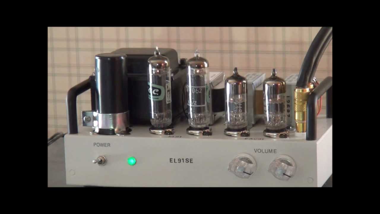 EL91 single-ended miniwatt stereo amplifier - YouTube