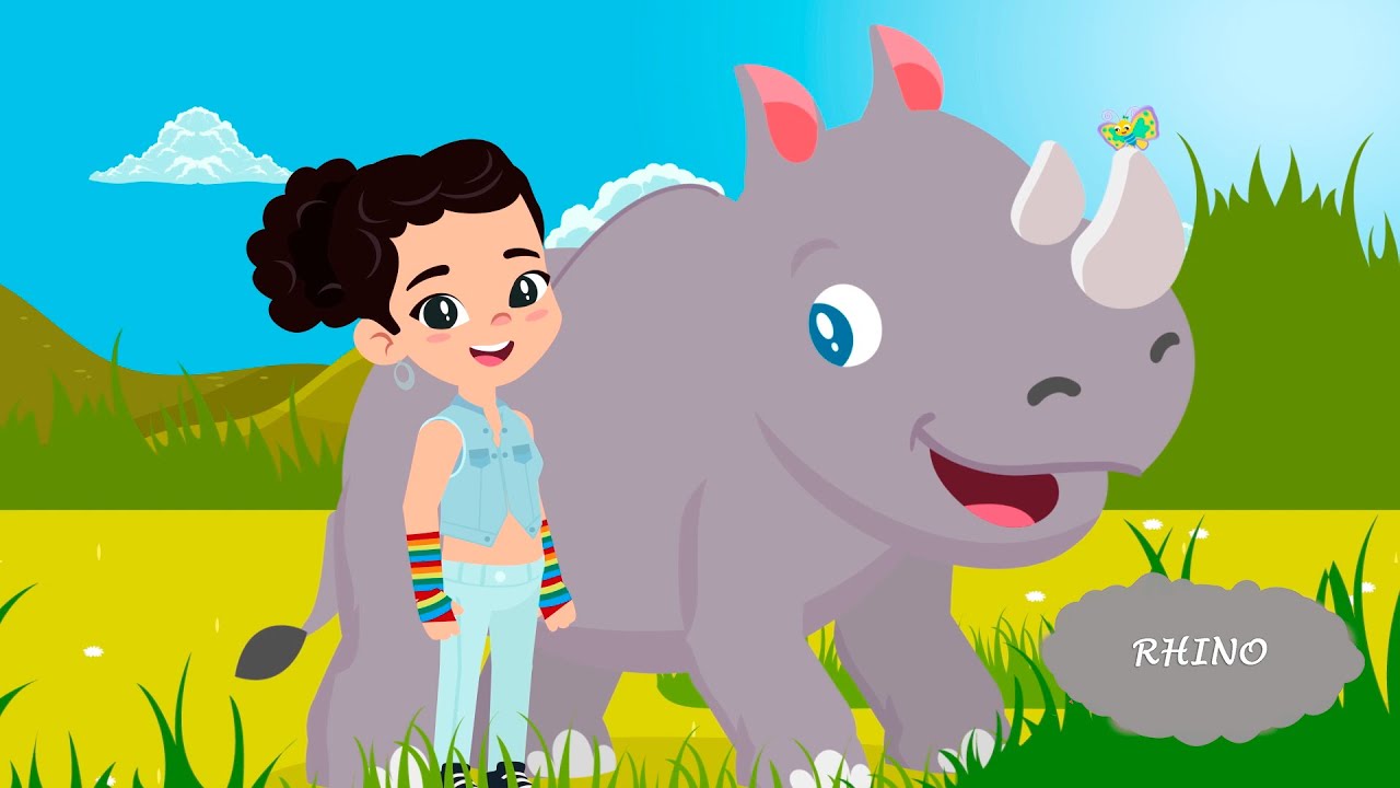 Rhino 🦏 Azahar's World - Animal Song for Kids - YouTube