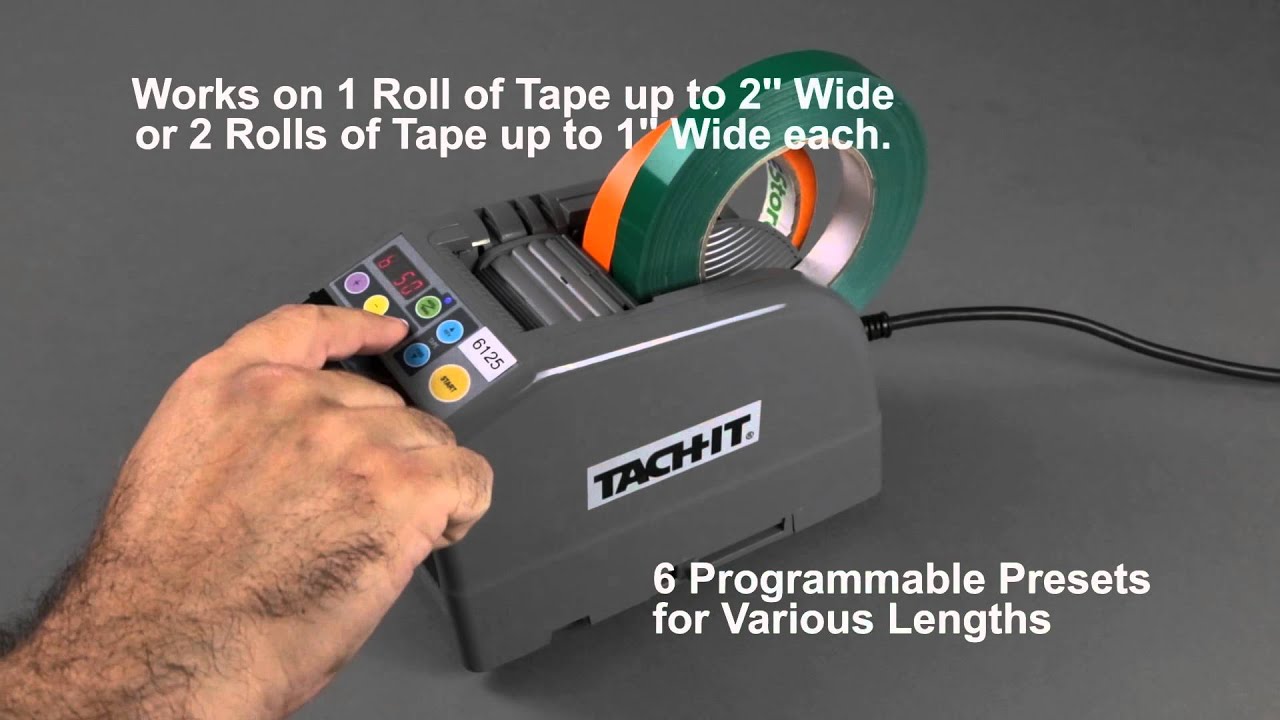 Tach-It 6125 Semi-Automatic Definite Length Tape Dispenser - YouTube