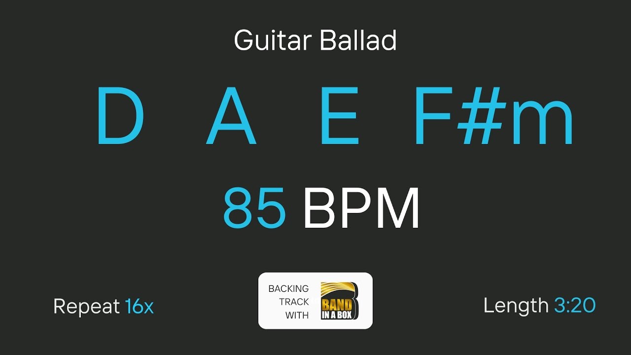 D A E F#m at 85bpm | Backing Track | As in 'Beautiful Things' from ...