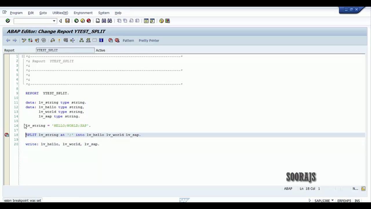 SAP ABAP : Split Keyword - YouTube